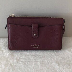 kate spade | Bags | Kate Spade Maroon Crossbody Purse With Phone Pocket ...